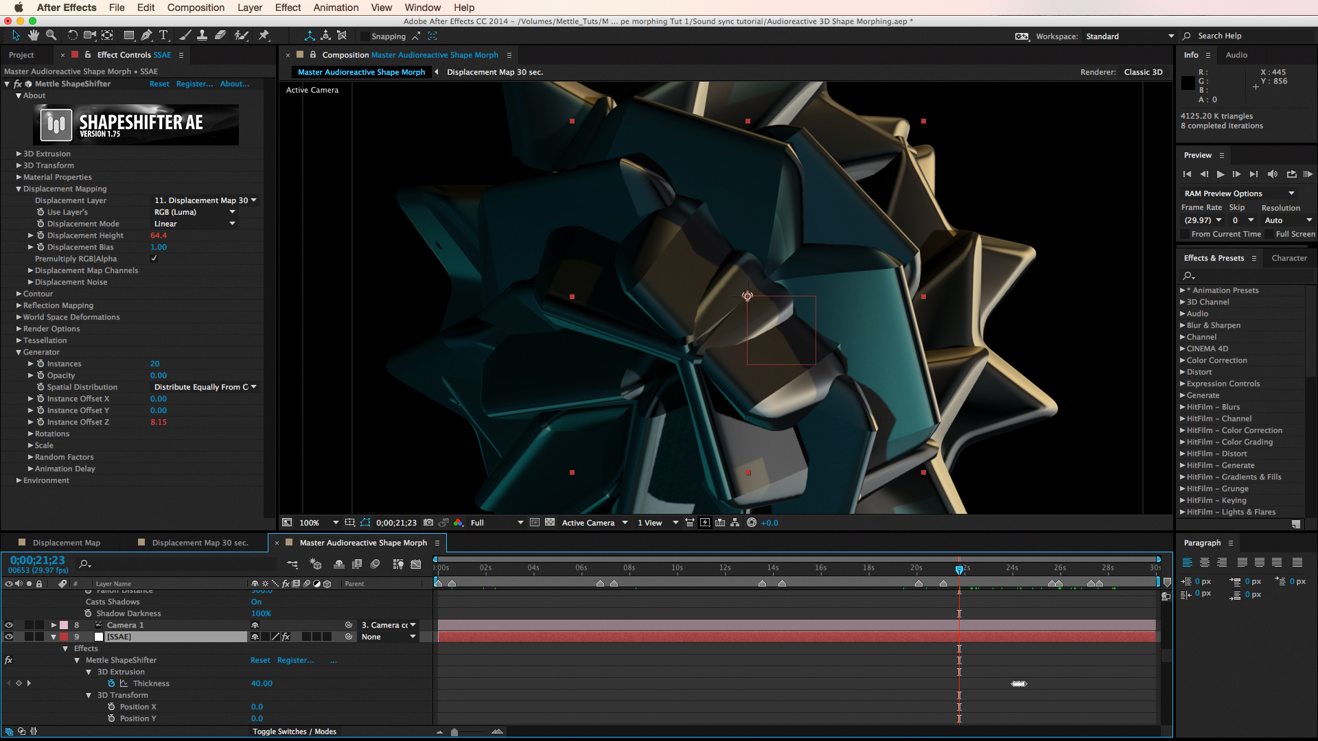 Tutorial Audioreactive 3D Shape Morphing In After Effects Mettle