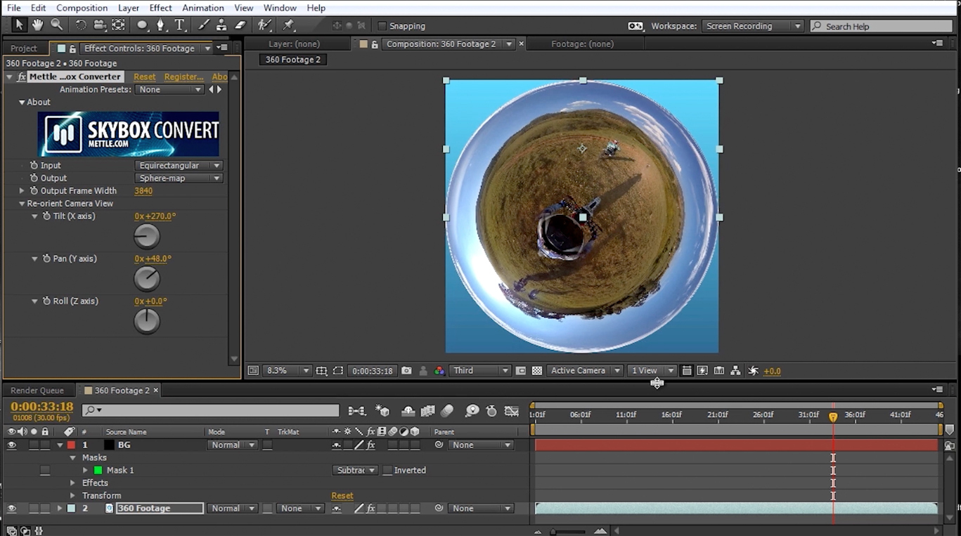 Create a Tiny Planet from 360 Footage | SkyBox Studio | Mettle
